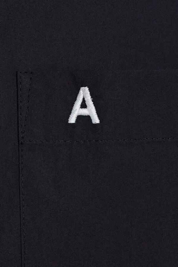 AMBUSH Embroidered Ruched Cottonpoplin Shirt