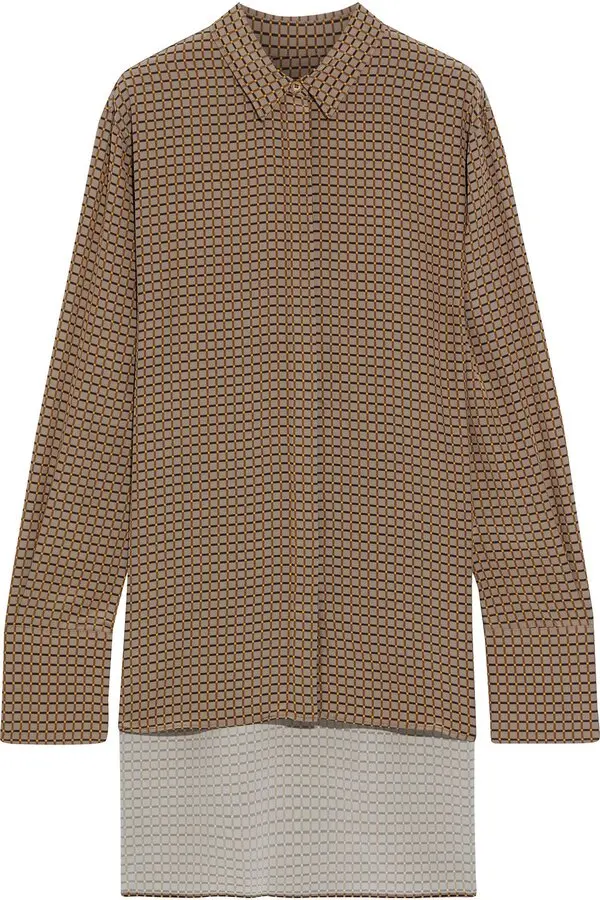 JOSEPH Printed Silk Crepe De Chine Shirt