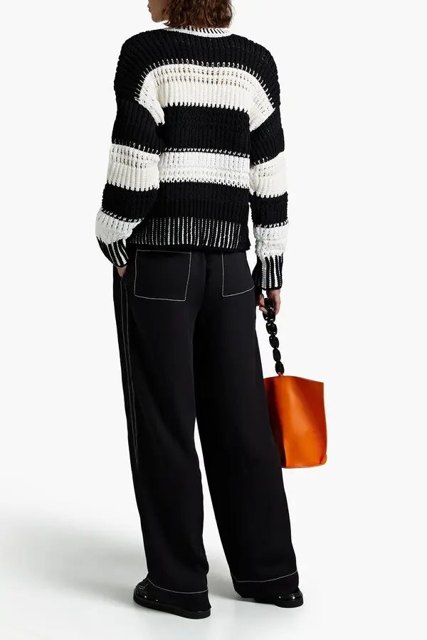 3.1 Phillip Lim Striped Jacquardknit Sweater - Black
