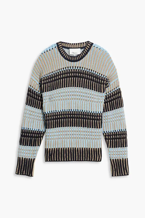 3.1 Phillip Lim Striped Open-knit Sweater - Light Blue