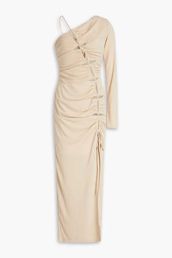 NICHOLAS Onesleeve Cutout Stretchjersey Midi Dress