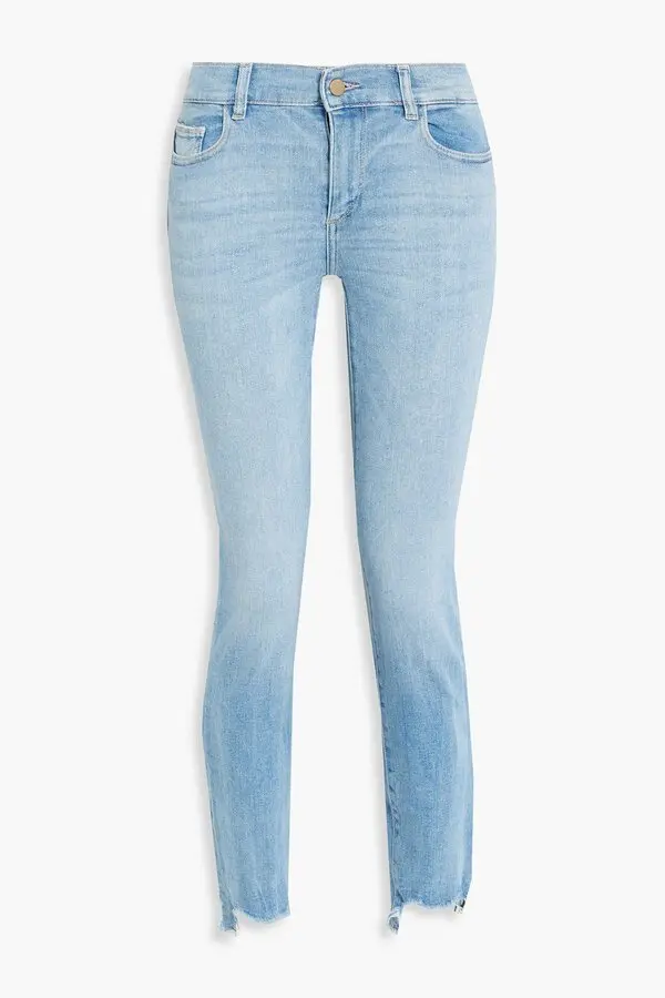 DL1961 Florence Cropped Mid-rise Skinny Jeans - Light Denim