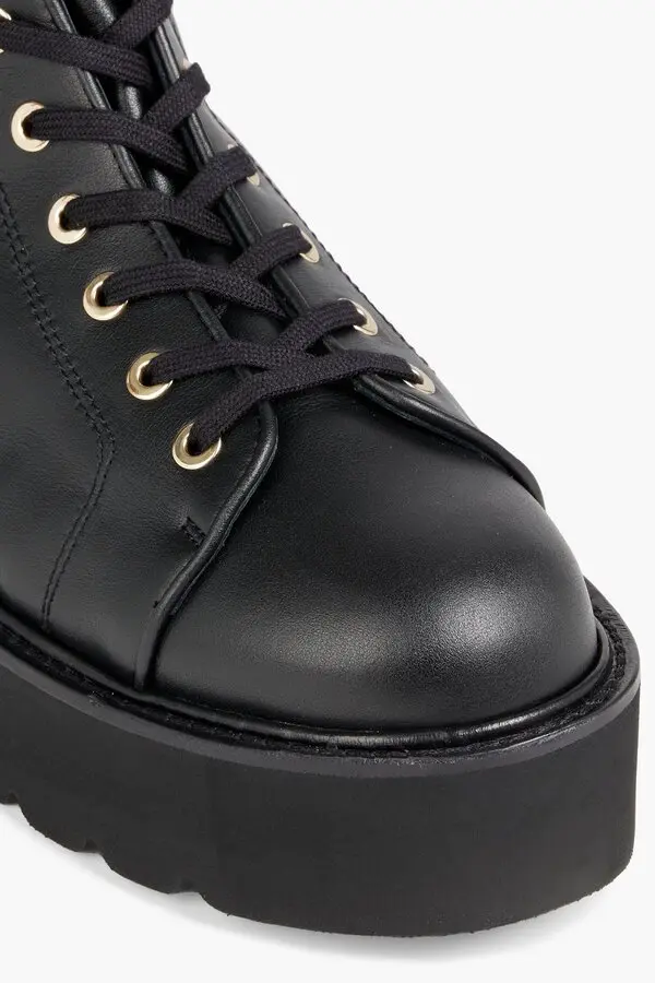 STUART WEITZMAN Ryder Ultralift Leather Platform Combat Boots