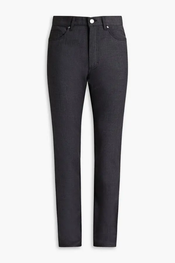 Zegna Slim-fit Wool-blend Trousers - Dark Gray