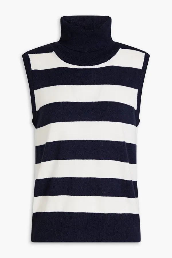 WE NORWEGIANS Gullholmen Striped Merino Wool And Cashmereblend Vest - Navy