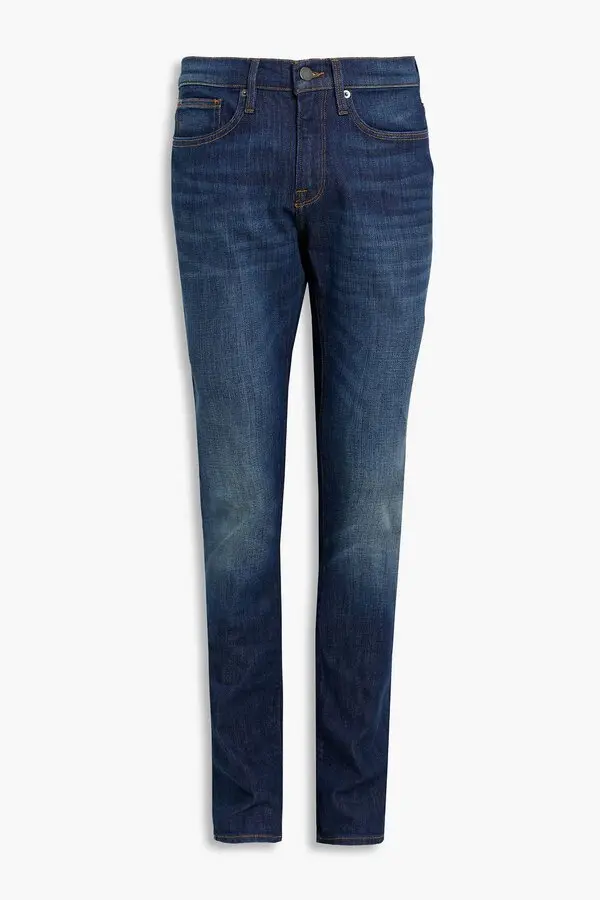 FRAME L'homme Slim-fit Faded Jeans - Dark Denim