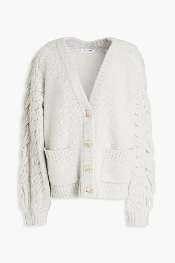 Naadam Cable-knit Wool And Cashmere-blend Cardigan