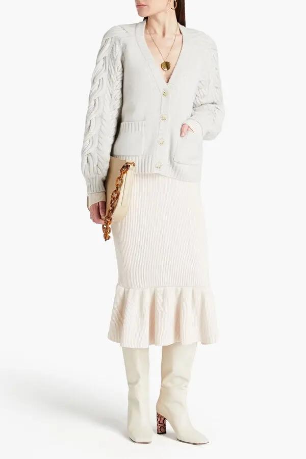 Naadam Cable-knit Wool And Cashmere-blend Cardigan