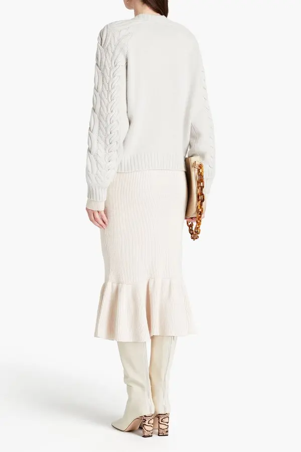 Naadam Cable-knit Wool And Cashmere-blend Cardigan