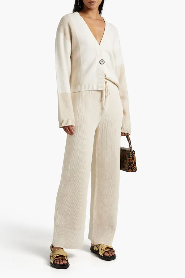 Naadam Two-tone Cashmere Cardigan
