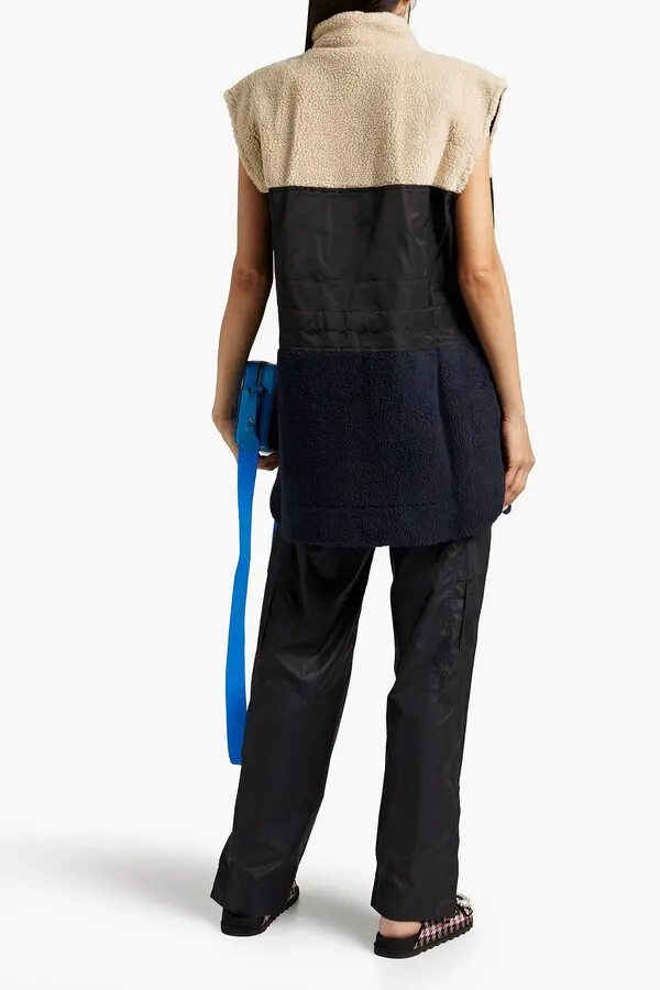GANNI Teddy Fleecepaneled Shell Vest