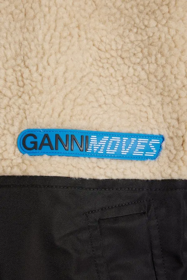 GANNI Teddy Fleecepaneled Shell Vest