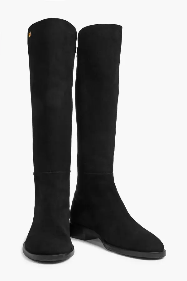 STUART WEITZMAN Keelan City Microstretch And Suede Knee Boots - Black