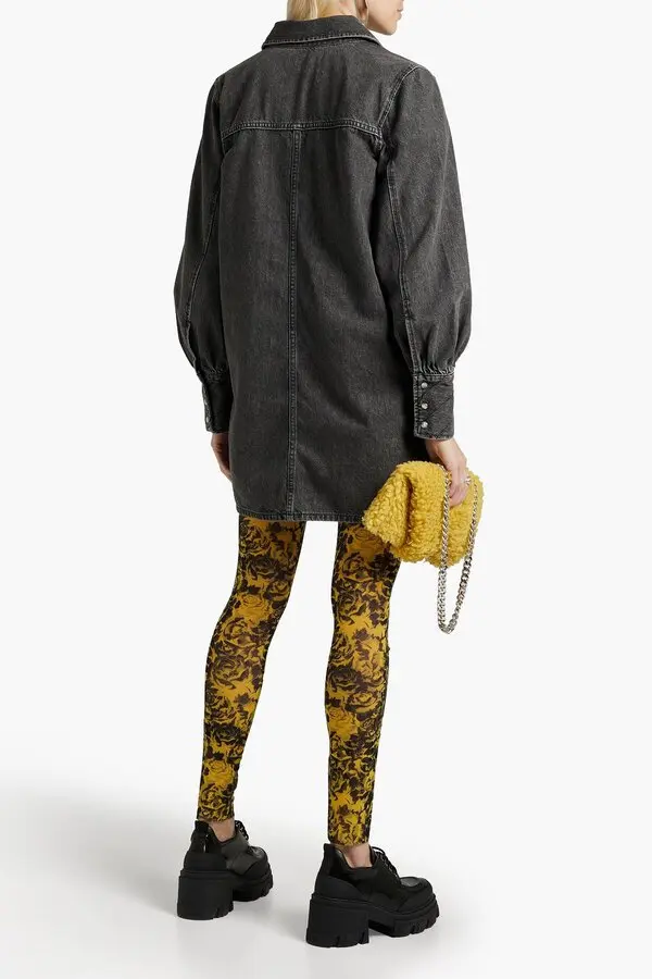 GANNI Floralprint Recycled Mesh Leggings