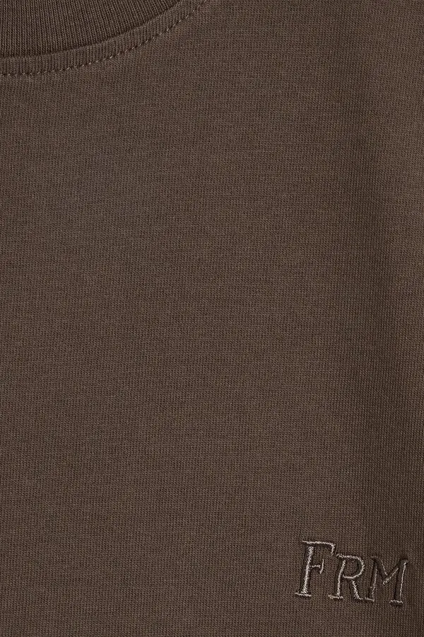 FRAME Embroidered Cotton Jersey Tshirt