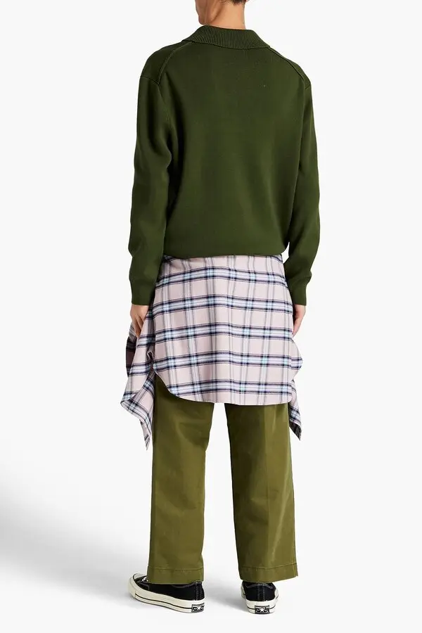 FRAME Ribbed Cotton And Cashmereblend Halfzip Polo Sweater