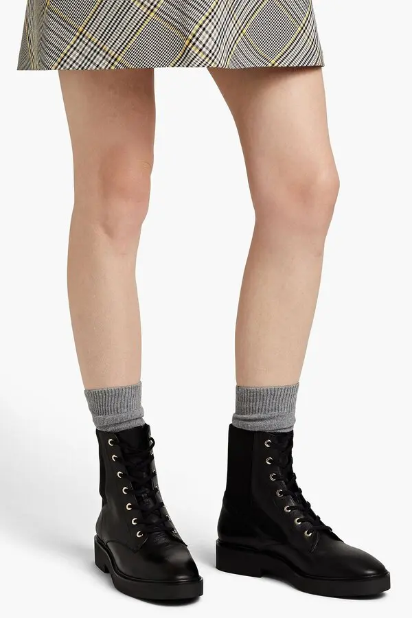 STUART WEITZMAN Henley Leather Combat Boots
