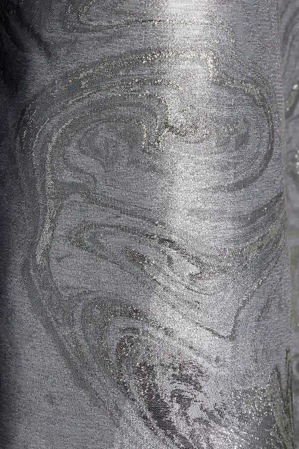 GANNI Gathered Metallic Brocade Peplum Top
