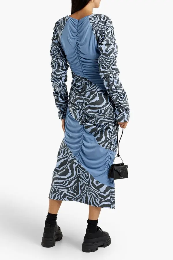 princess polly baby blue dress didn't go to Coachella but I did finally buy the @ganni dress I've been  wanting for two years dress is ganni obviously shoes @chineselaundry bag my  baby @louisvuitton x @takashipom (the original
