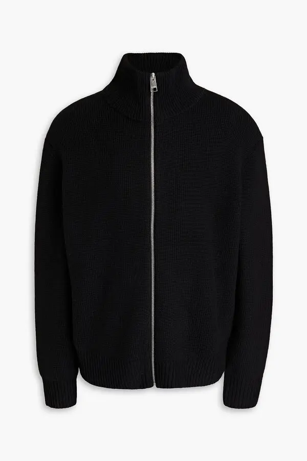 FRAME Wool Zipup Sweater - Black