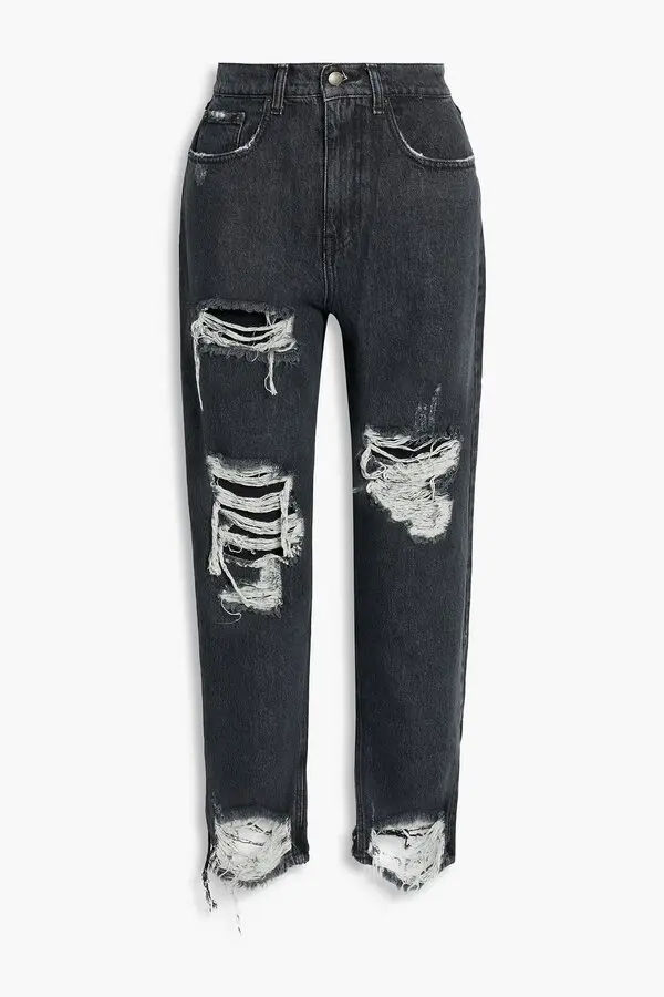 Retrofete Maggie Distressed High-rise Straight-leg Jeans
