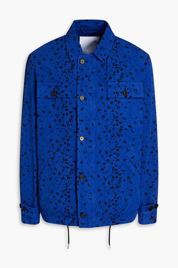 Kenzo Leopardprint Cotton Overshirt - Royal Blue