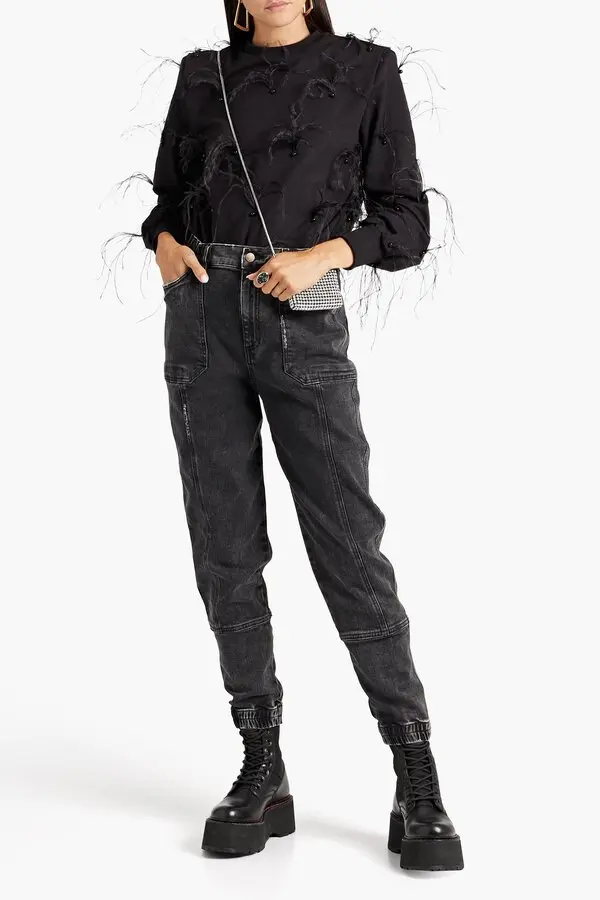Retrofete Carter Distressed Highrise Tapered Jeans