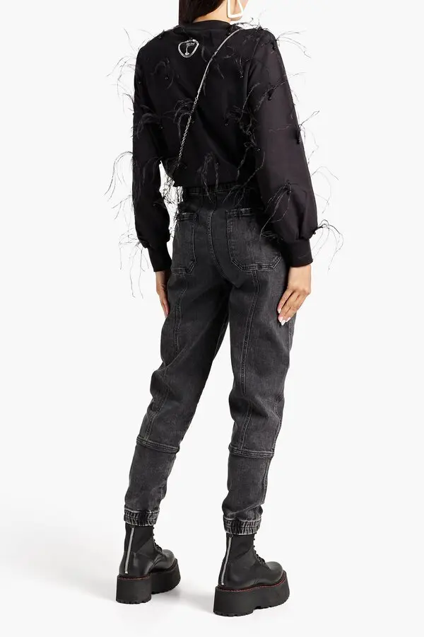 Retrofete Carter Distressed Highrise Tapered Jeans