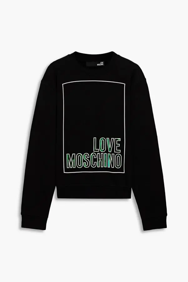 Moschino Appliquéd French Cottonterry Sweatshirt - Black