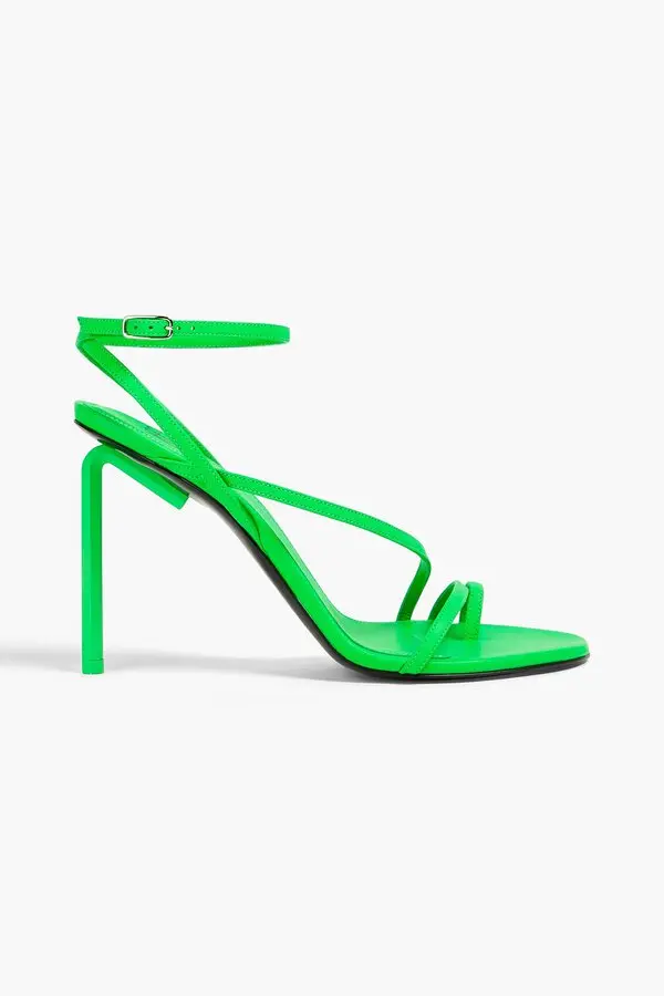 Off-White Allen Leather Sculptural Heel Sandals - Bright Green