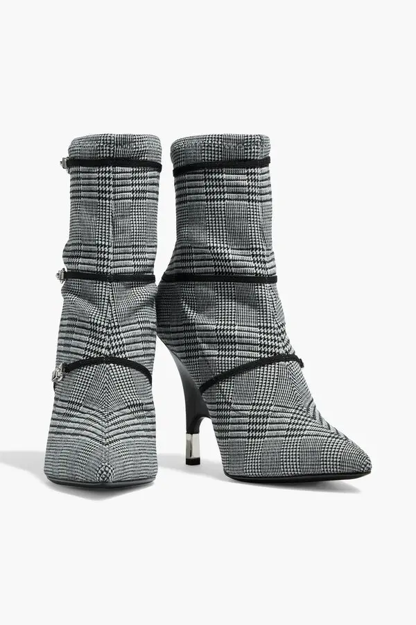 GIUSEPPE ZANOTTI Houndstooth Stretch-knit Sock Boots