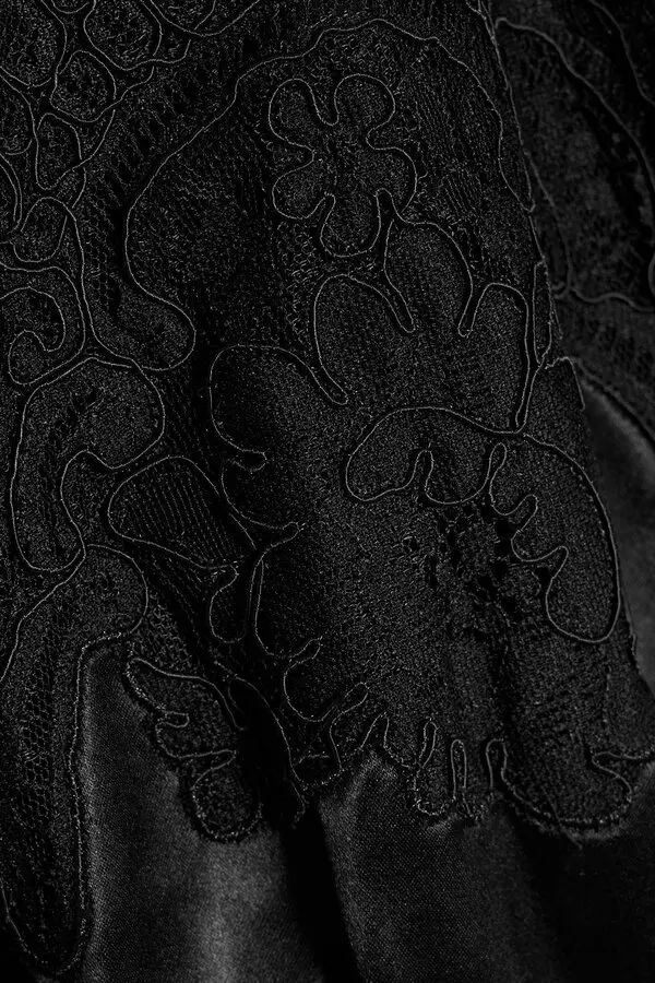 Co Name' Corded Lace Paneled Silk-satin Shirt