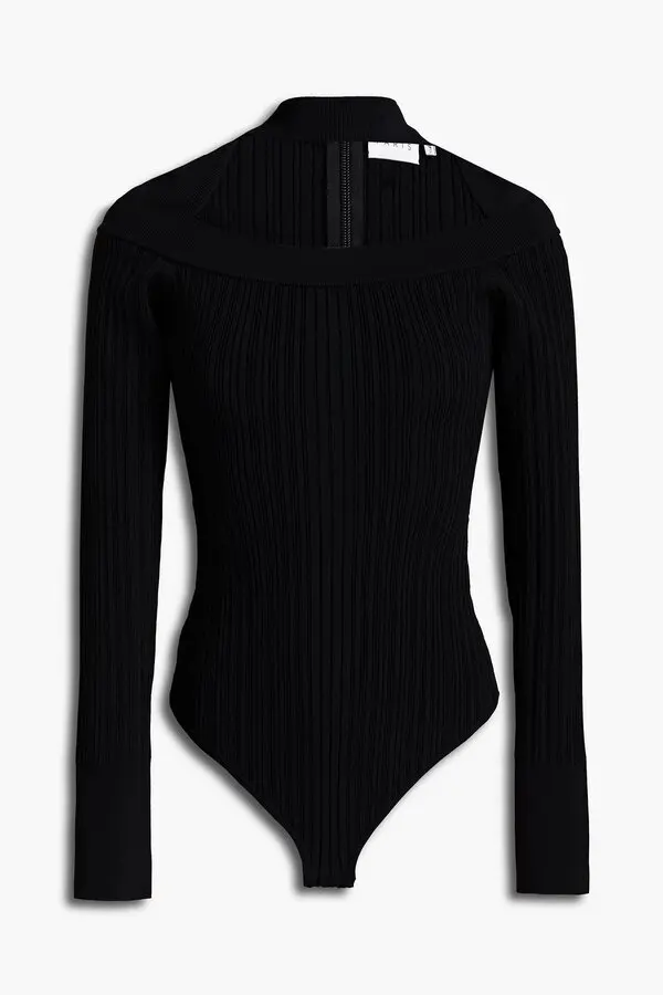 Herve Leger Cutout Ribbed Bandage Bodysuit