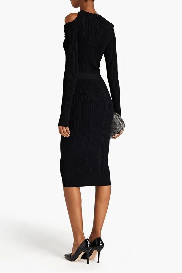 Herve Leger Cutout Ribbed Bandage Bodysuit