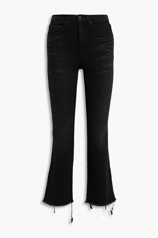 NILI LOTAN Vianca Frayed High-rise Bootcut Jeans - Black
