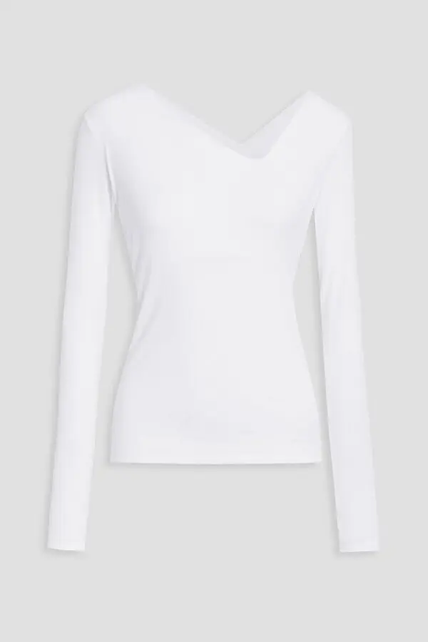 Enza Costa Asymmetrical Stretch-cotton Jersey Top - White