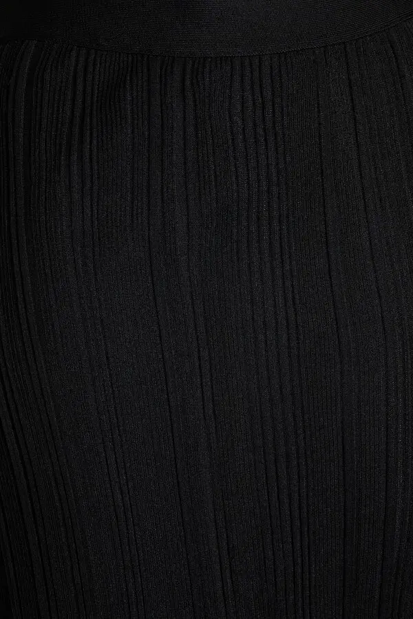 Herve Leger Ribbed Knit Midi Skirt