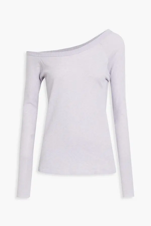 Enza Costa Off-the-shoulder Cotton And Cashmere-blend Top - Lilac