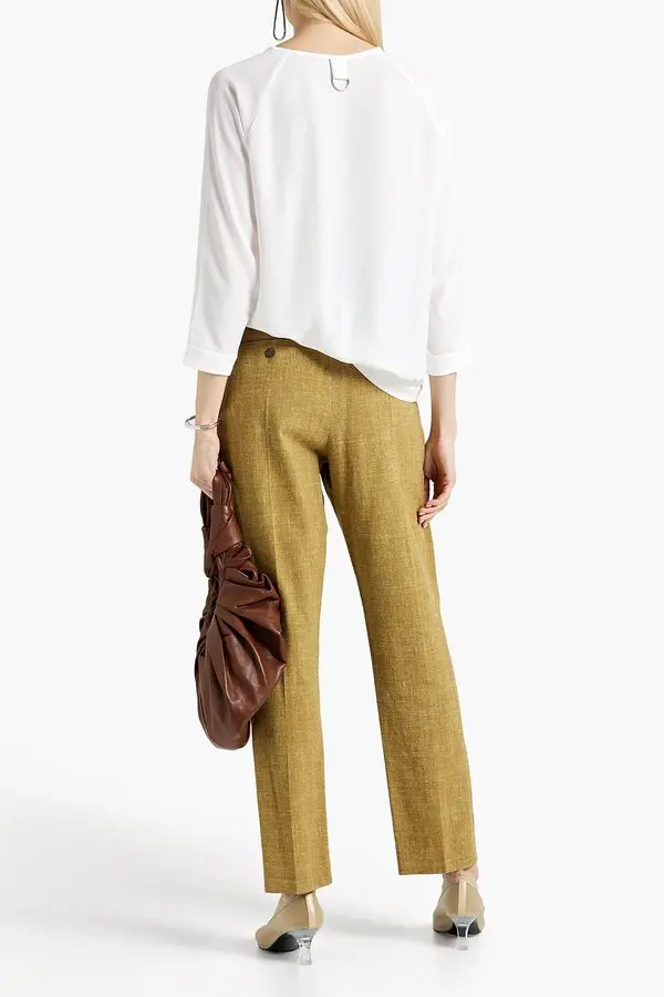 Tibi Twill Blouse With Ring Embellishment