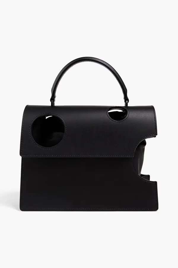 Off-White Jitney 2.8 Meteor Cutout Leather Tote - Black