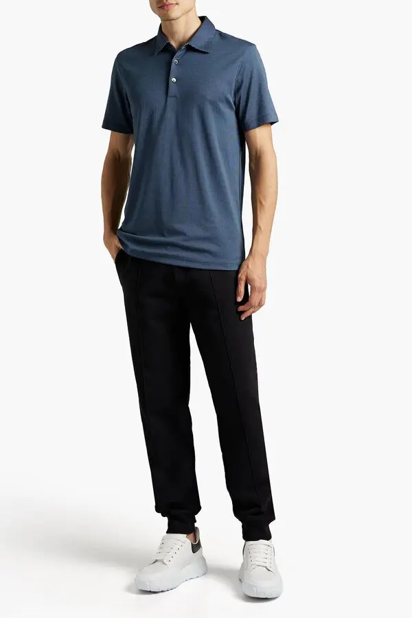 Theory Jacquardknit Cottonblend Polo Shirt