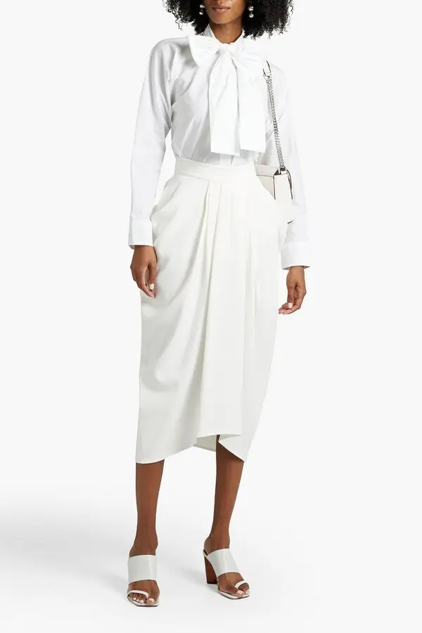 Palmer//harding Pussybow Cottonblend Poplin Blouse