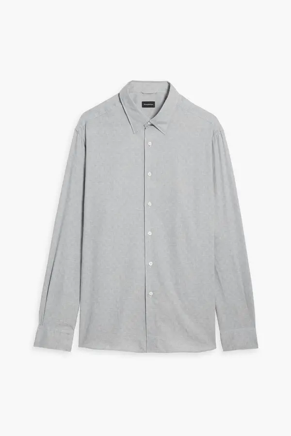 Zegna Checked Cotton Shirt - Gray