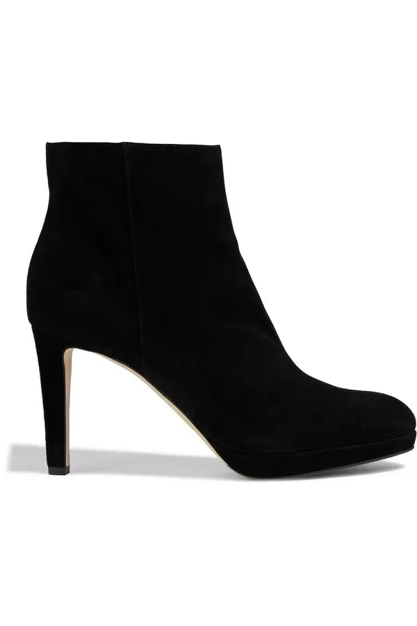 SERGIO ROSSI Suede Platform Ankle Boots
