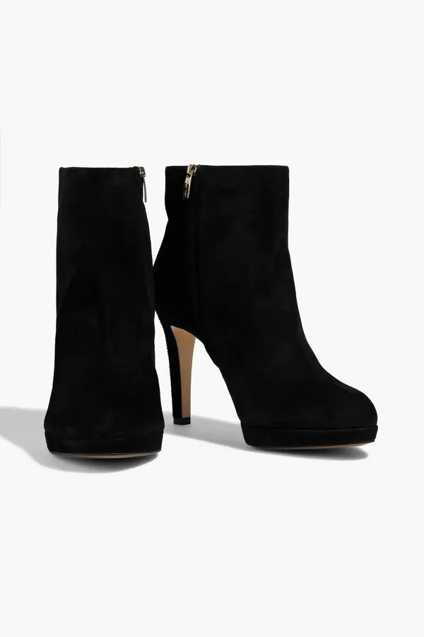 SERGIO ROSSI Suede Platform Ankle Boots