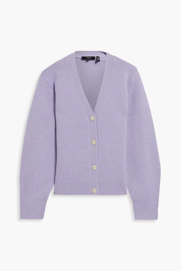 Theory Cashmere Cardigan With Ribbed Trims