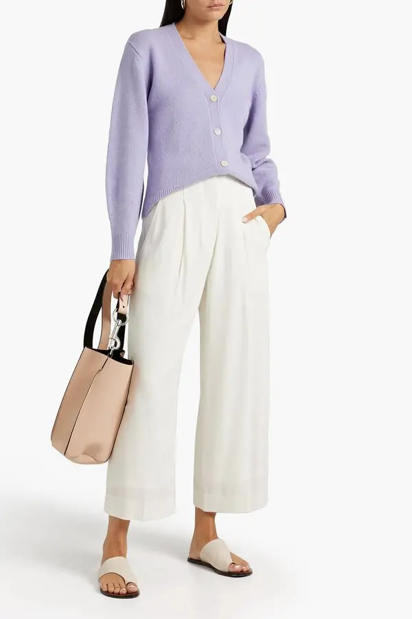 Theory Cashmere Cardigan With Ribbed Trims