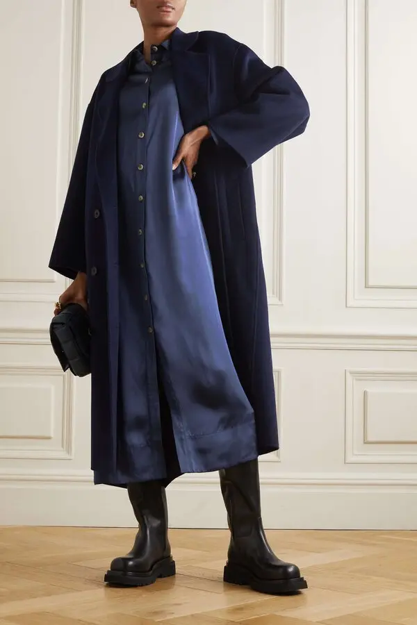 LOULOU STUDIO Ara Satin Maxi Shirt Dress