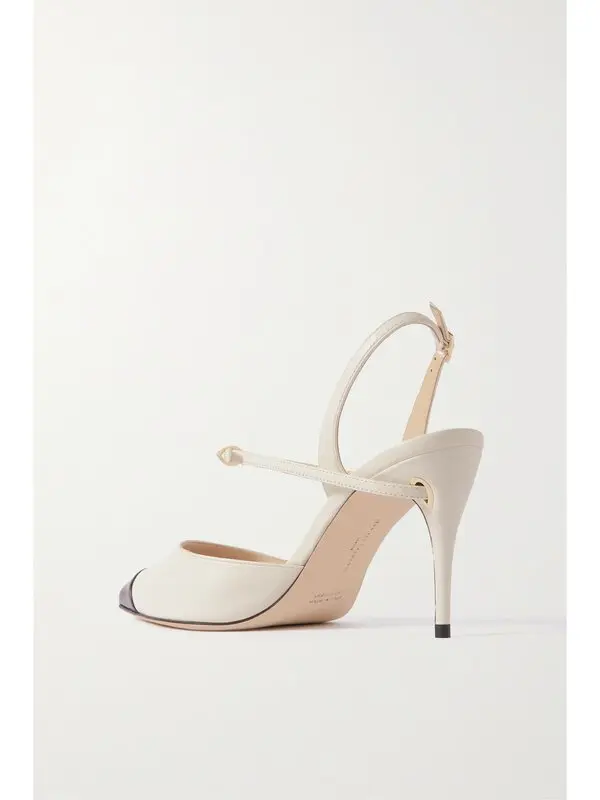 Jennifer Chamandi Vittorio 85 Leather Slingback Pumps