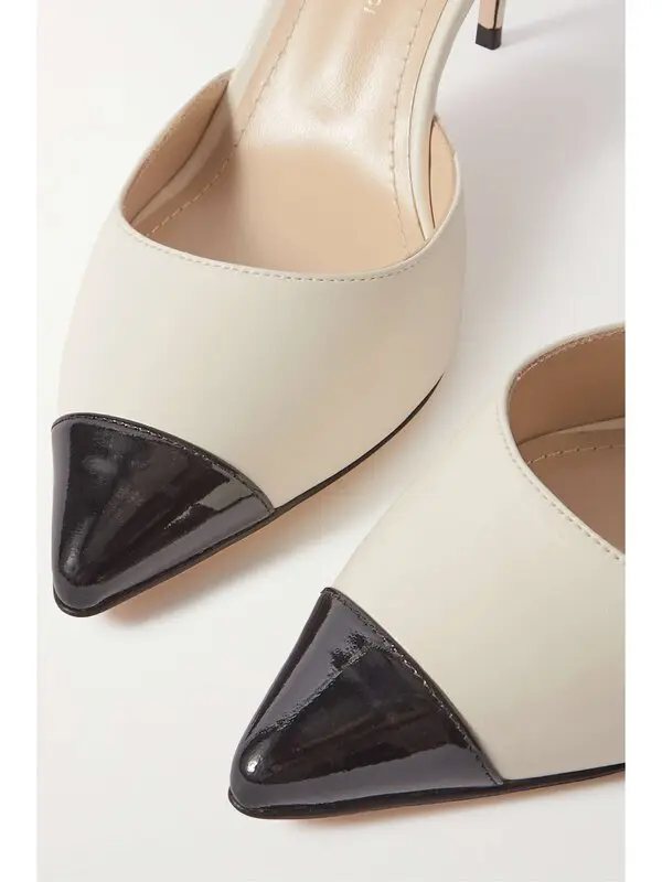 Jennifer Chamandi Vittorio 85 Leather Slingback Pumps